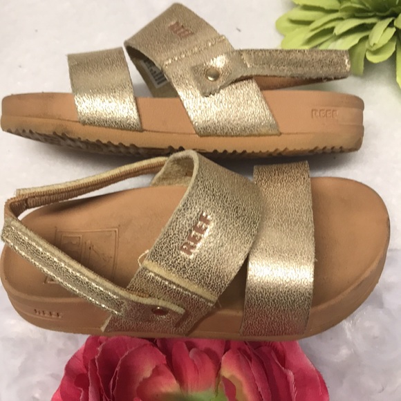 Reef | Shoes | Surf Shop Reef Toddler Gold Leather Beach Sandals With ...